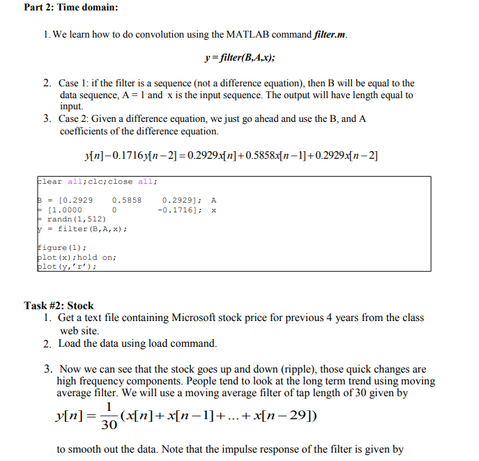 Solved 1. We learn how to do convolution using the MATLAB | Chegg.com
