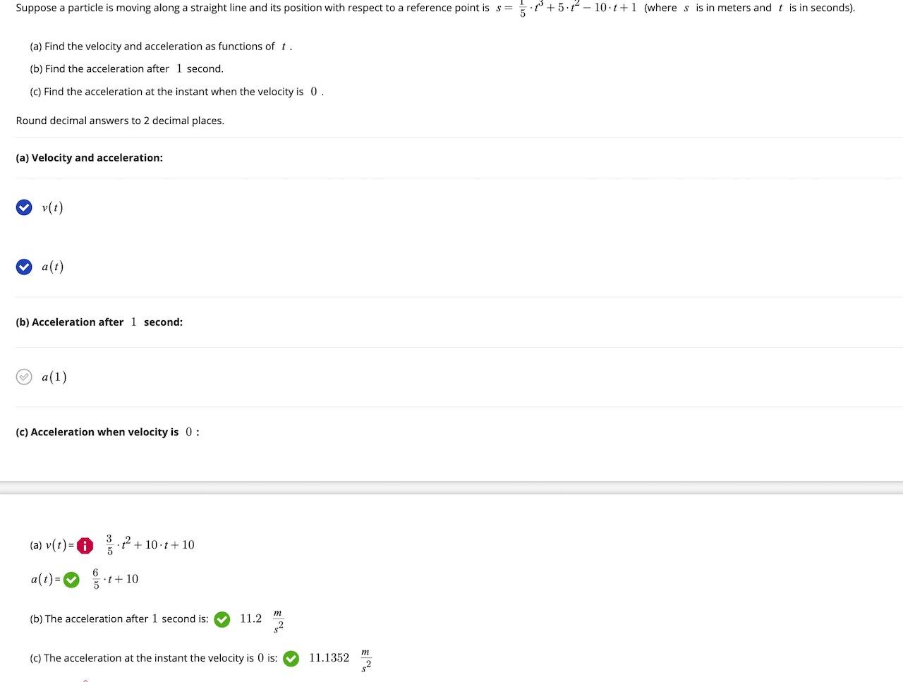 Solved Suppose a particle is moving along a straight line | Chegg.com
