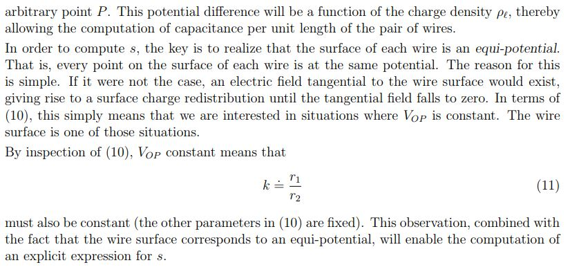 Solved 2 The capacitance of two parallel wires 2.1 Replacing | Chegg.com