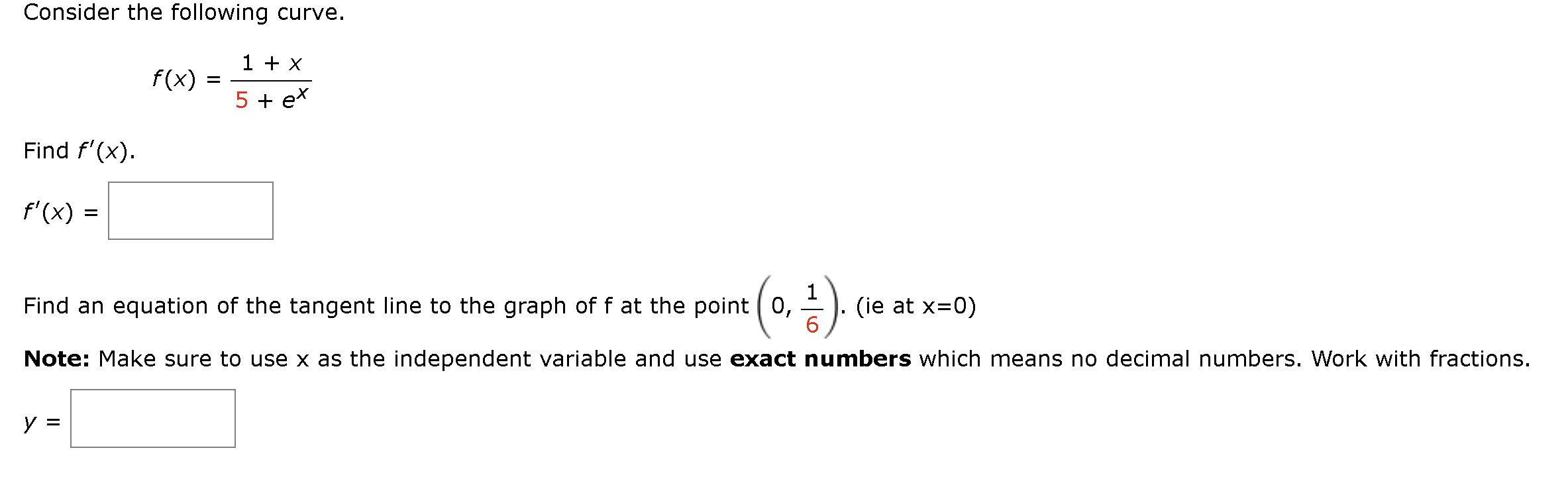 Solved Consider the following curve. f (x) = 1 + x/ 5 + | Chegg.com