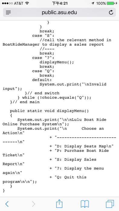 Solved TAF4:21 T 100% oo AT&T public asu.edu ASU CSE 110 | Chegg.com