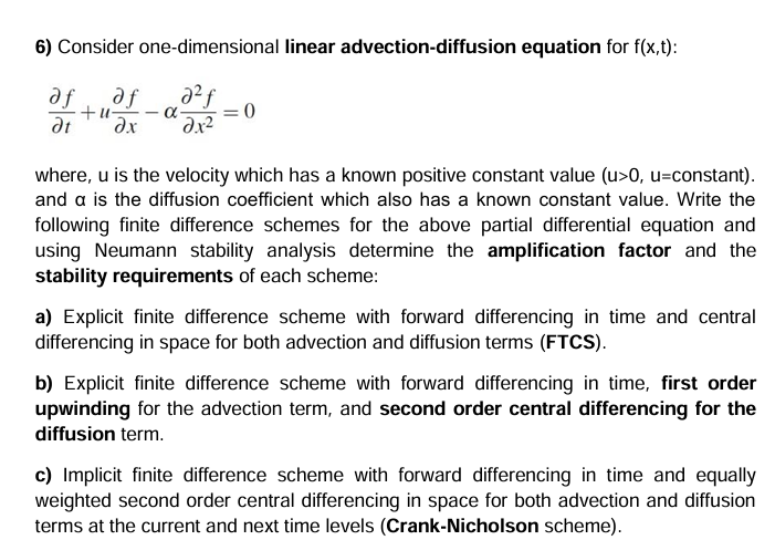 Solved Consider one-dimensional linear advection-diffusion | Chegg.com