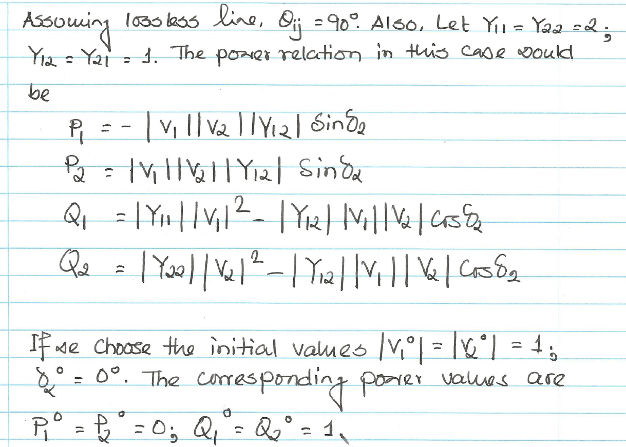 Solved The parameters of a simple two bus system are given | Chegg.com