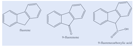 Solved Redraw each of the compounds (fluorine, 9-fluorenone, | Chegg.com