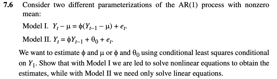7.6 Consider two different parameterizations of the | Chegg.com