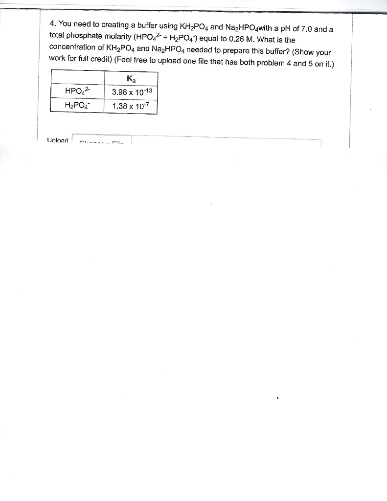Solved 4. You need to creating a buffer using KH2PO4 and | Chegg.com