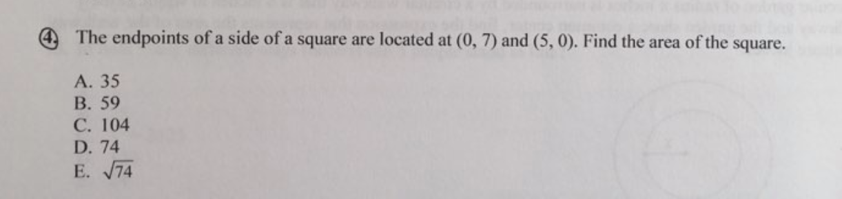 Solved The endpoints of a side of a square are located at | Chegg.com