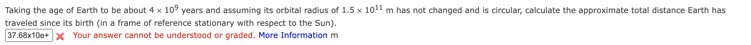 Solved aking the age of Earth to be about 4×109 years and | Chegg.com Solved aking the age of Earth to be about 4×109 years and | Chegg.com