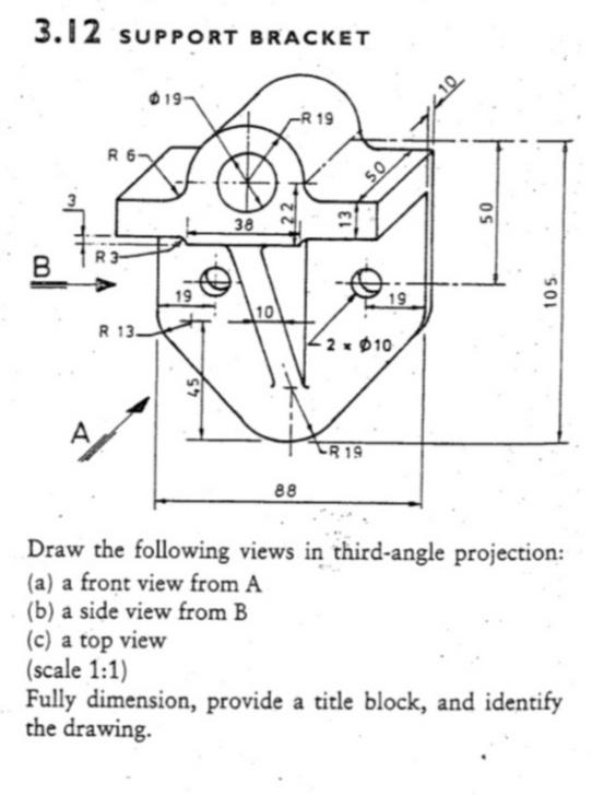 Solved 3.12 SUPPORT BRACKET