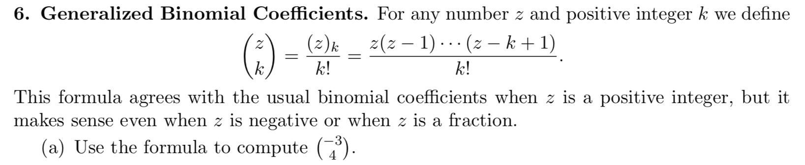 Solved Zk K Z K K Z Z−1 ⋯ Z−k 1 This Formula Agrees With