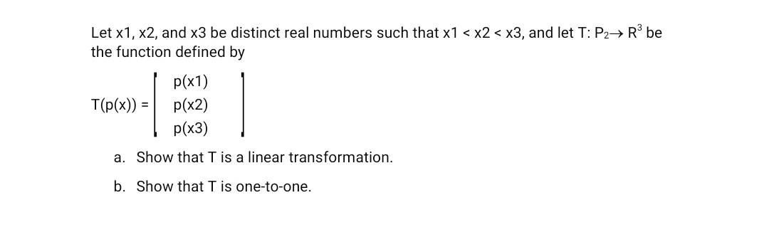 Solved Let x1, x2, and x3 be distinct real numbers such that | Chegg.com