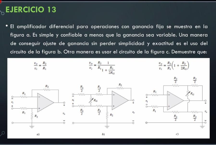 Solved the differential amplifier for fixed gain operations | Chegg.com