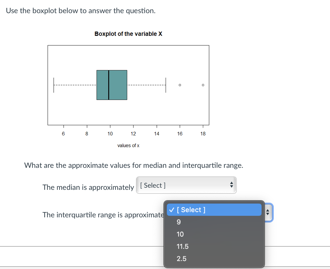 Solved Use The Boxplot Below To Answer The Question Boxplot 
