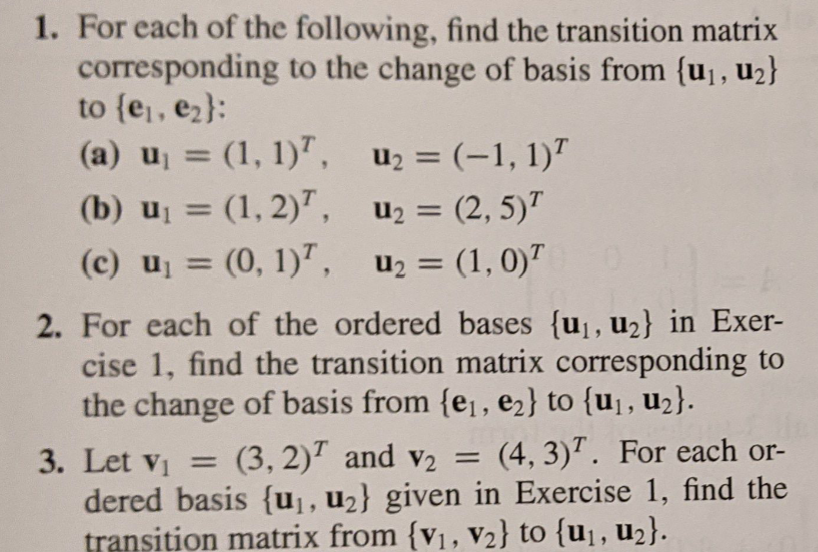 Solved 1. For each of the following, find the transition | Chegg.com