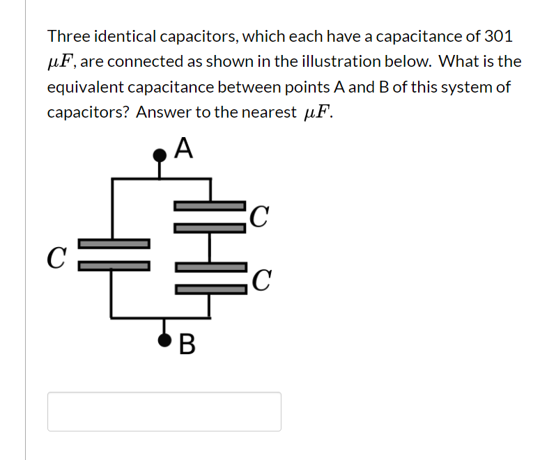 Solved Three identical capacitors, which each have a | Chegg.com