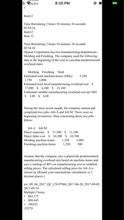 Solved Item9 Time Remaining 2 hours 55 minutes 16 seconds | Chegg.com