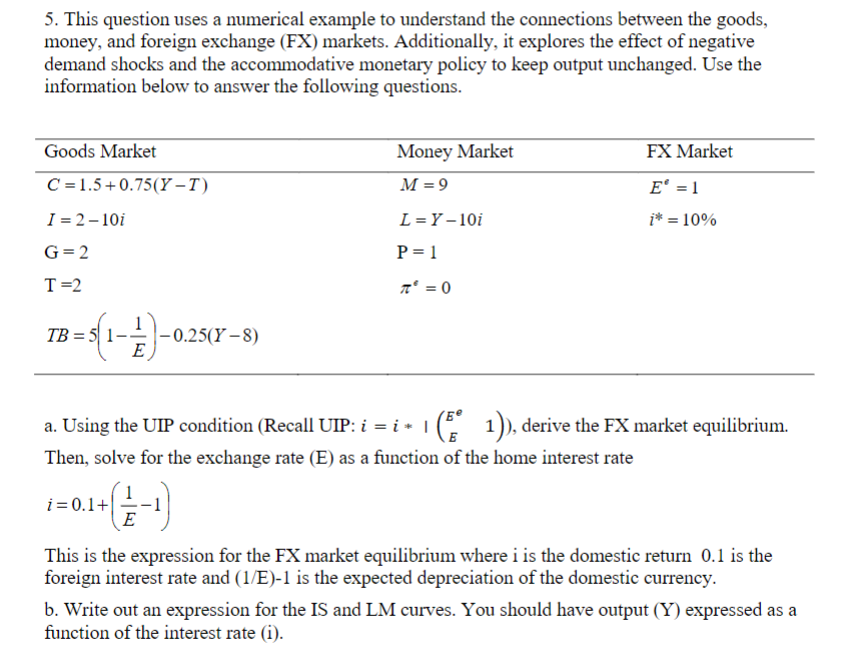 Solved 5. This question uses a numerical example to | Chegg.com