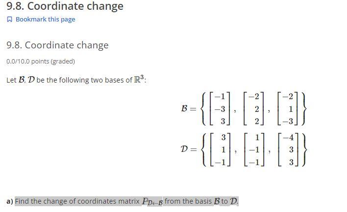 Solved 9.8. Coordinate change ๓ Bookmark this page 9.8. | Chegg.com