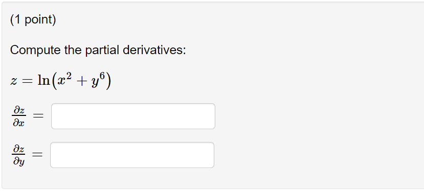 Solved Compute the partial derivatives: | Chegg.com