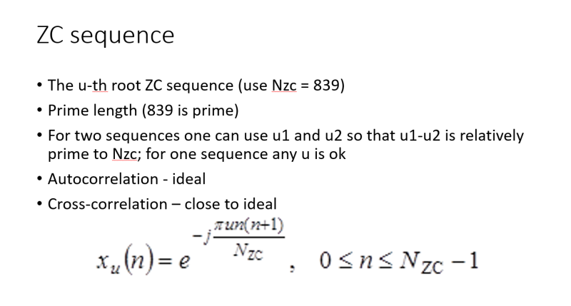ZC sequence • The u-th root ZC sequence (use Nzc = | Chegg.com