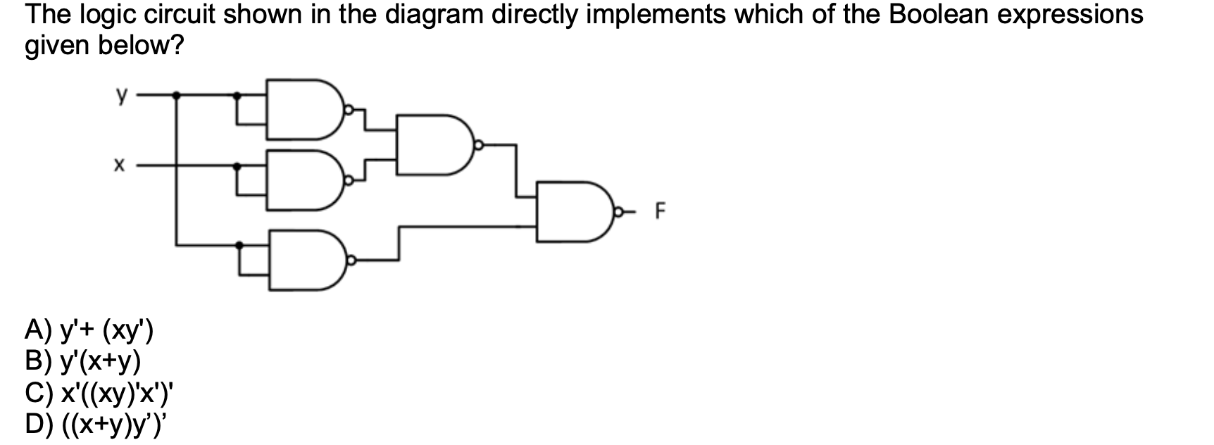Solved The logic circuit shown in the diagram directly | Chegg.com