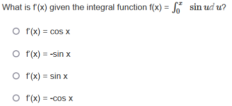 Solved What is \\( f^{\\prime}(x) \\) given the integral | Chegg.com