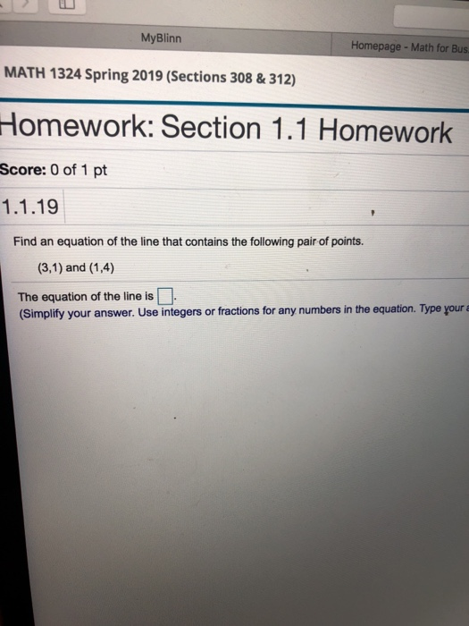 Solved MyBlinn Homepage-Math for Bus MATH 1324 Spring 2019 | Chegg.com