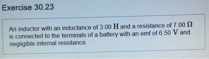 Solved Exercise 30 23 An Inductor With An Inductance Of 3 00