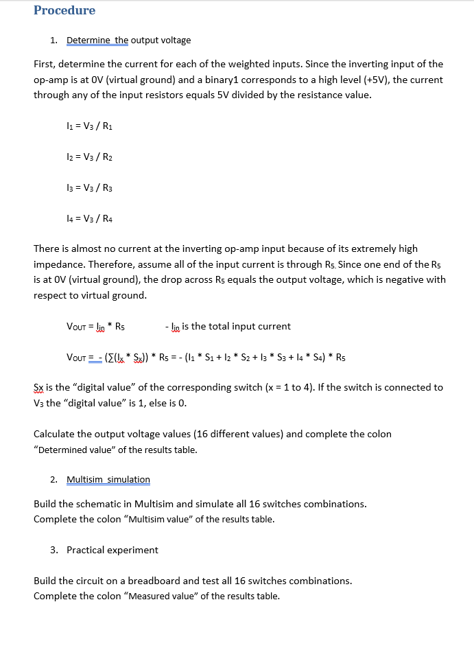 Objective • Determine the output voltage of a 4 bit | Chegg.com