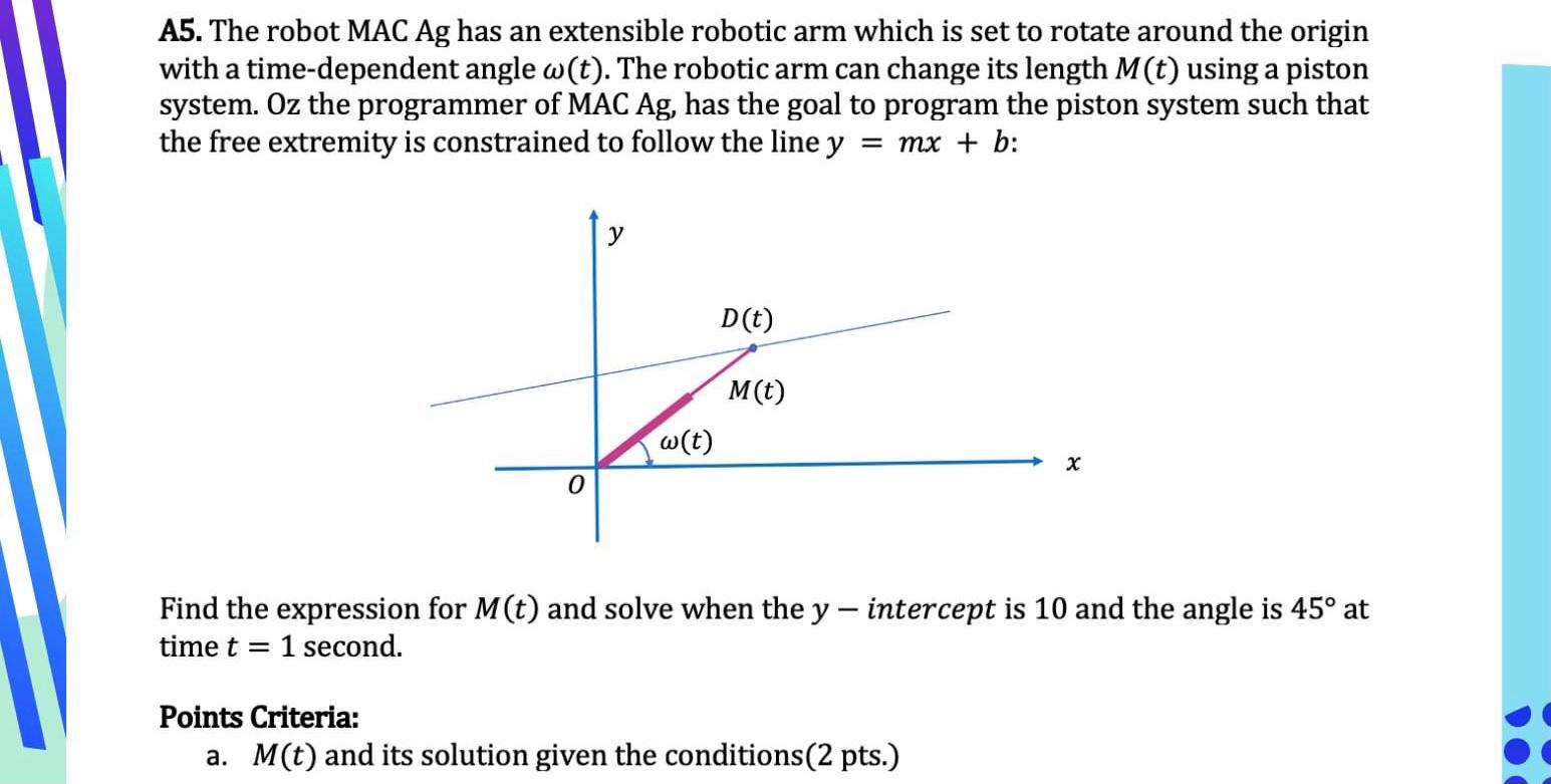 Solved A5. The robot MAC Ag has an extensible robotic arm | Chegg.com