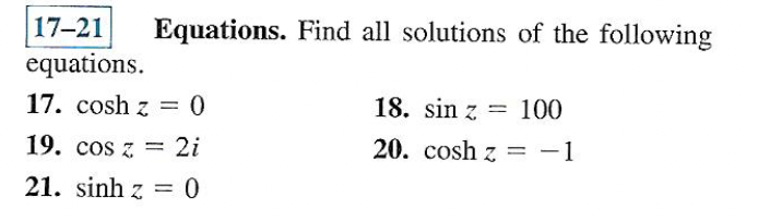 Solved 17-21 Equations. Find all solutions of the following | Chegg.com