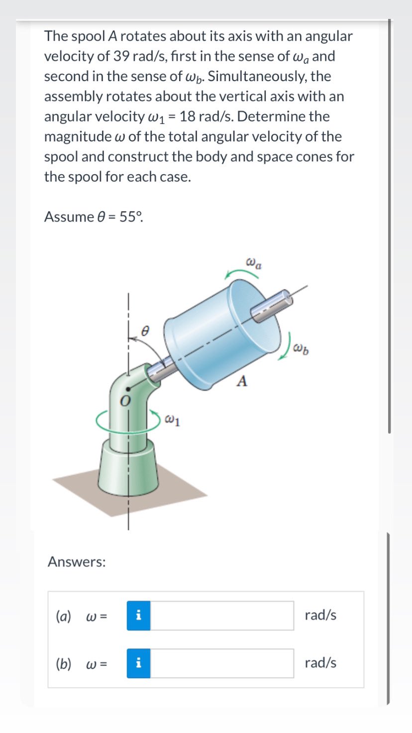 Solved The spool A rotates about its axis with an angular | Chegg.com