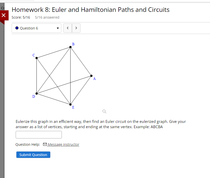 Solved Co Homework 8: Euler and Hamiltonian Paths and | Chegg.com