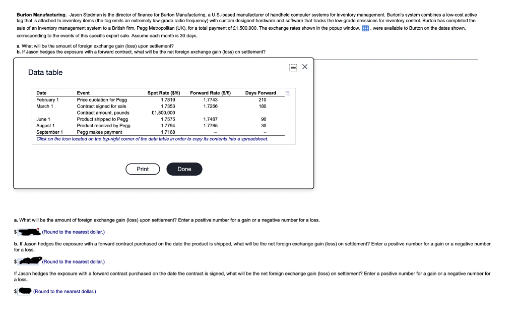 Burton Manufacturing. Jason Stedman is the director | Chegg.com