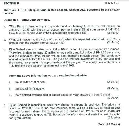 Solved SECTION B (60 MARKS) There are THREE (3) questions in | Chegg.com