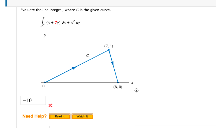 Solved Evaluate the line integral, where C is the given | Chegg.com