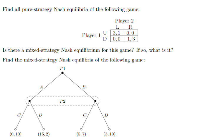 Solved Find all pure-strategy Nash equilibria of the | Chegg.com