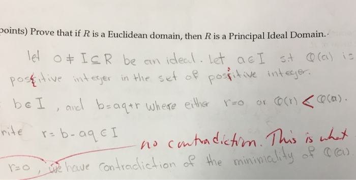 Solved points) P rove that if R is a Euclidean domain, then | Chegg.com