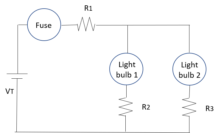 Solved 9. If R1 = R2 = Rlight bulb1 = 12Ω, and R3 = Rlight | Chegg.com
