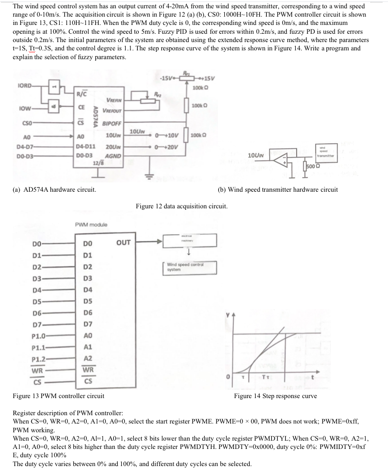 Solved The wind speed control system has an output current | Chegg.com