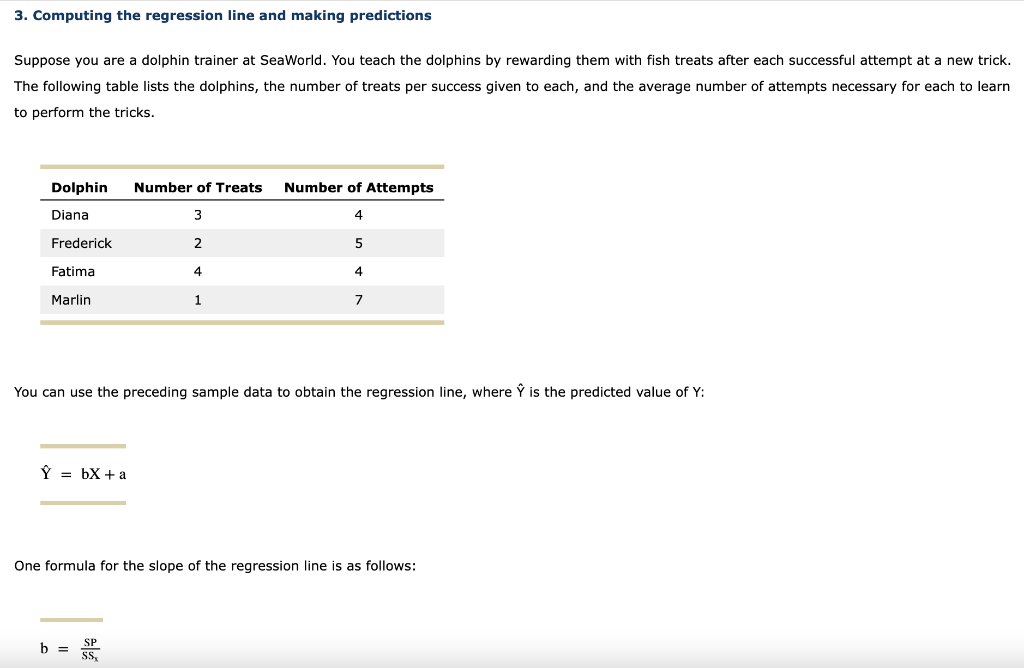 Solved 3. Computing the regression line and making | Chegg.com