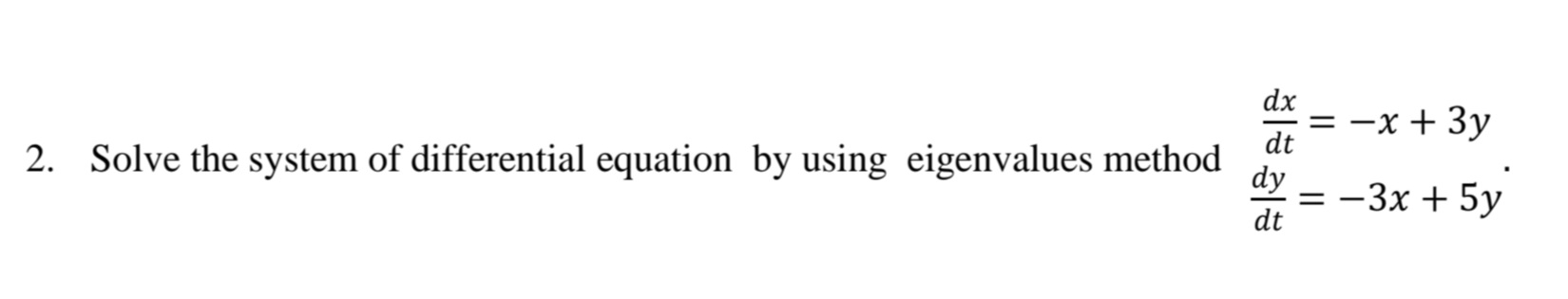 Solved Solve the system of differential equation by using | Chegg.com