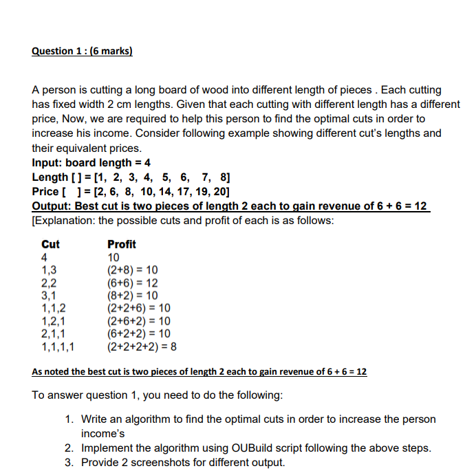 Solved I need to solve my question with ( OuBuild ) | Chegg.com