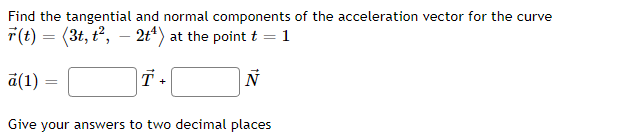 Solved Find the tangential and normal components of the | Chegg.com