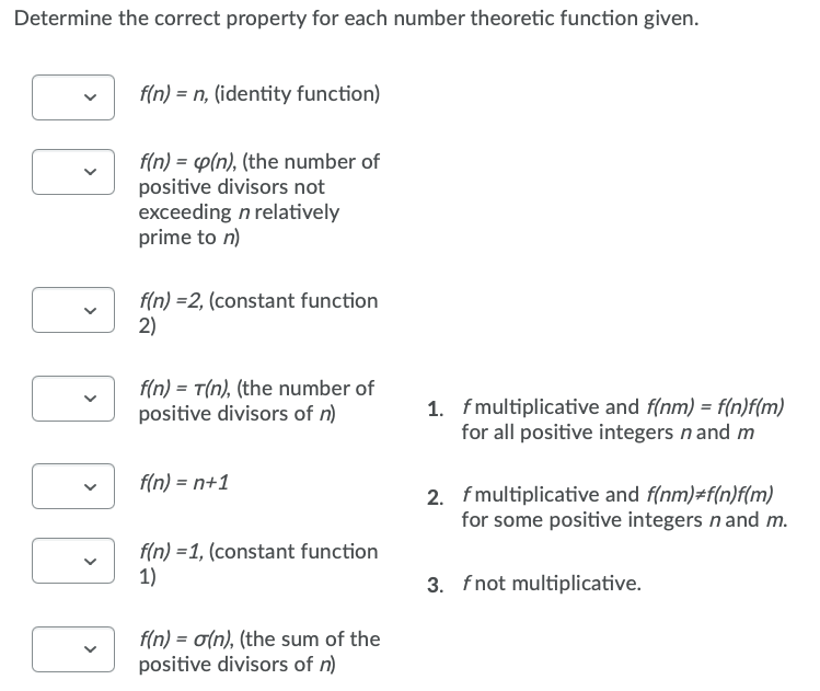 Solved Determine the correct property for each number | Chegg.com