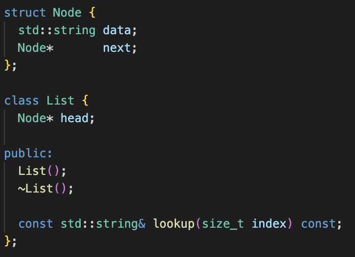 Solved Given the following class definition: Define lookup, | Chegg.com