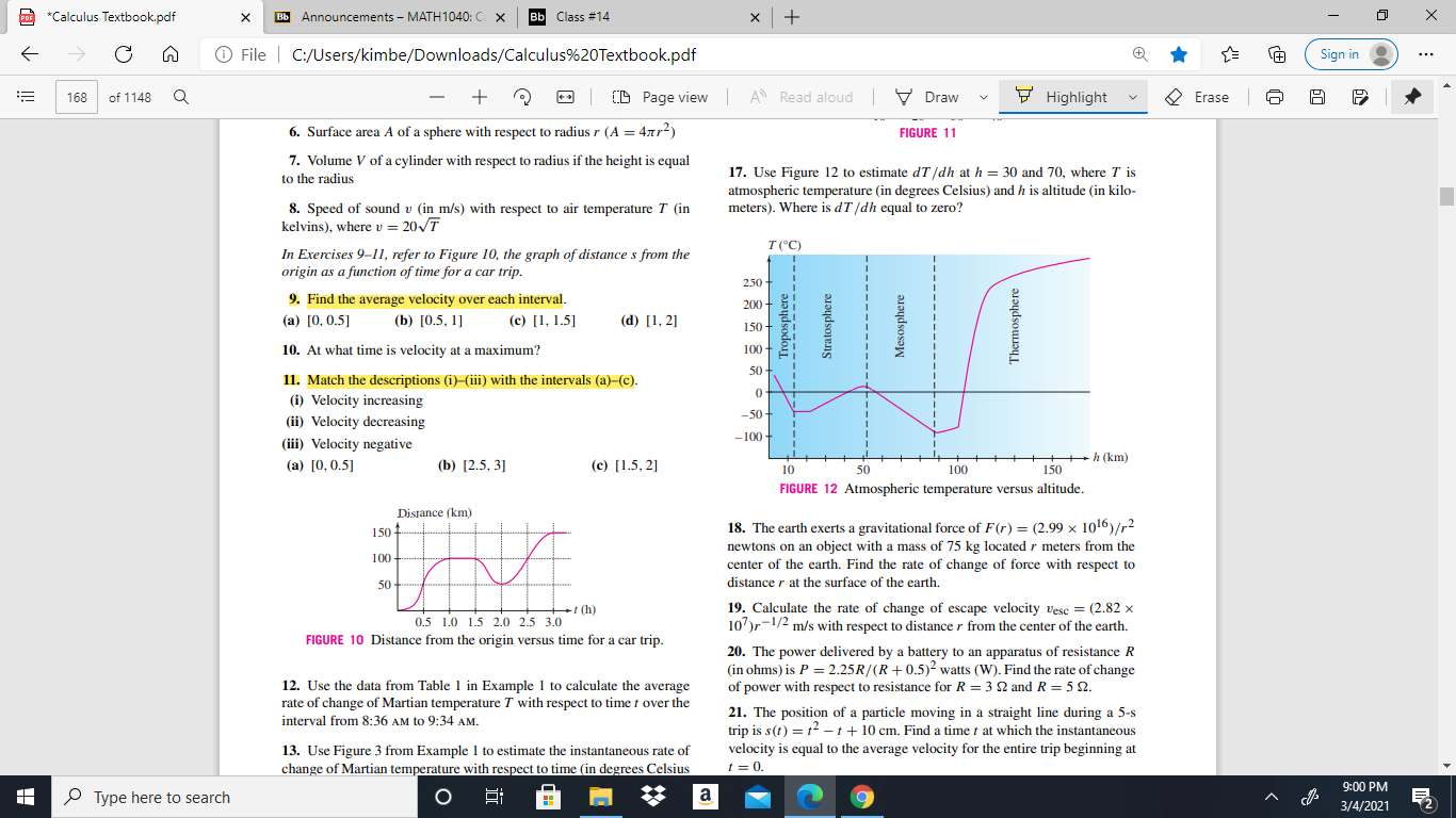Solved 9. Find the average velocity over each interval. (a) | Chegg.com