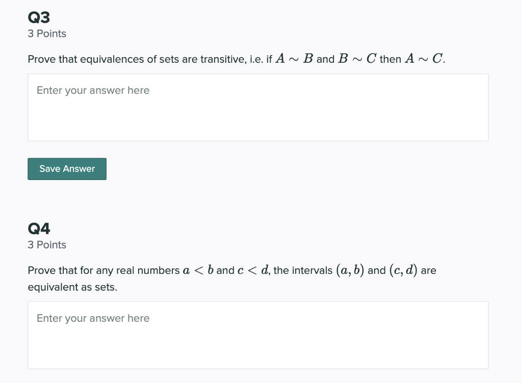 Solved Prove that equivalences of sets are transitive, i.e. | Chegg.com