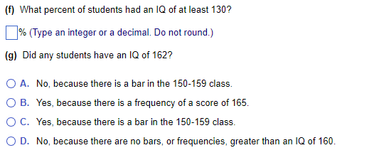 Solved The following frequency histogram represents the IQ | Chegg.com