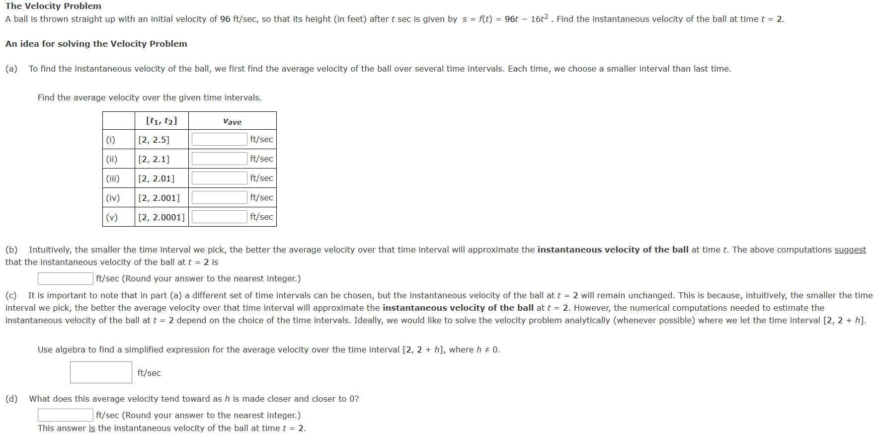 Solved The Velocity Problem An idea for solving the Velocity | Chegg.com